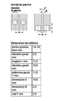 Balama pentru montare ascunsă, Hafele - Feromob